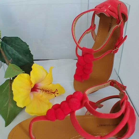 Ashley Stewart | Shoes | Ashley Stewart Red Thong Sandals | Poshmark